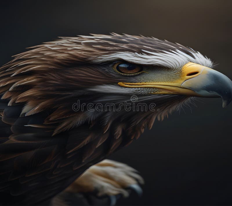 Eagle Face with attention stock vector. Illustration of hunter - 322400835