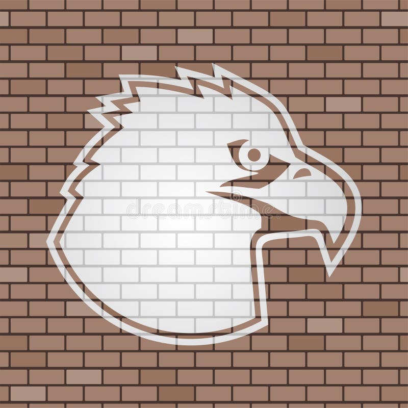 Eagle Face Draw in Brick Wall Stock Vector - Illustration of creative ...