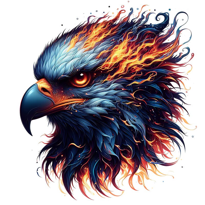 Eagle Face with Vibrant Colors Black Background Generated by Ai Stock ...