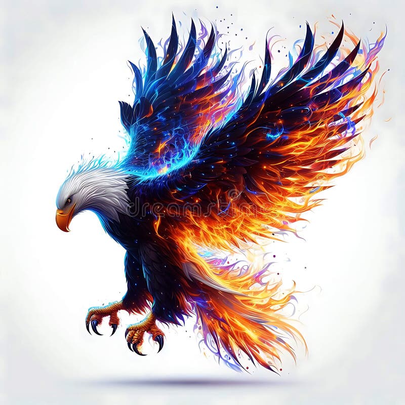 Eagle Face with Vibrant Colors Black Background Generated by Ai Stock ...