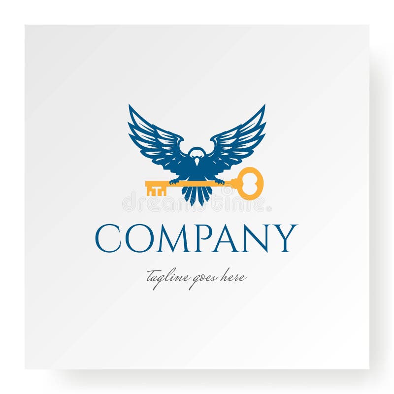 Eagle Falcon Hawk with Key for Real Estate Apartment Logo Design Vector ...