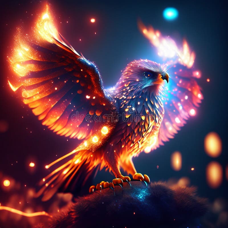 Eagle with Fire Effect. 3D Rendering, 3d Illustration Stock ...