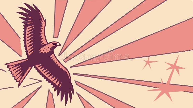 Eagle in Flight, Freedom and Strength Symbol with Sunburst Vector ...