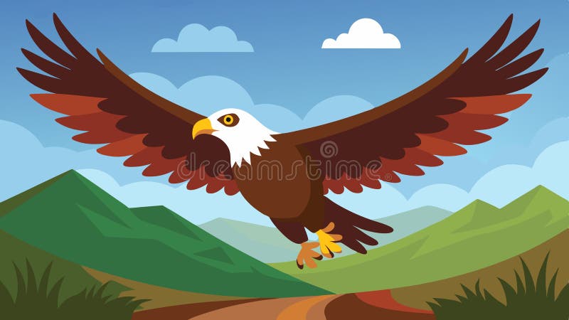 Eagle in Flight the Illustration Shows a Majestic Eagle with ...