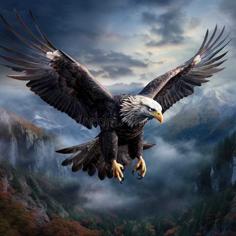 Eagle in Fly Made with Generative AI Illustration Stock Illustration ...