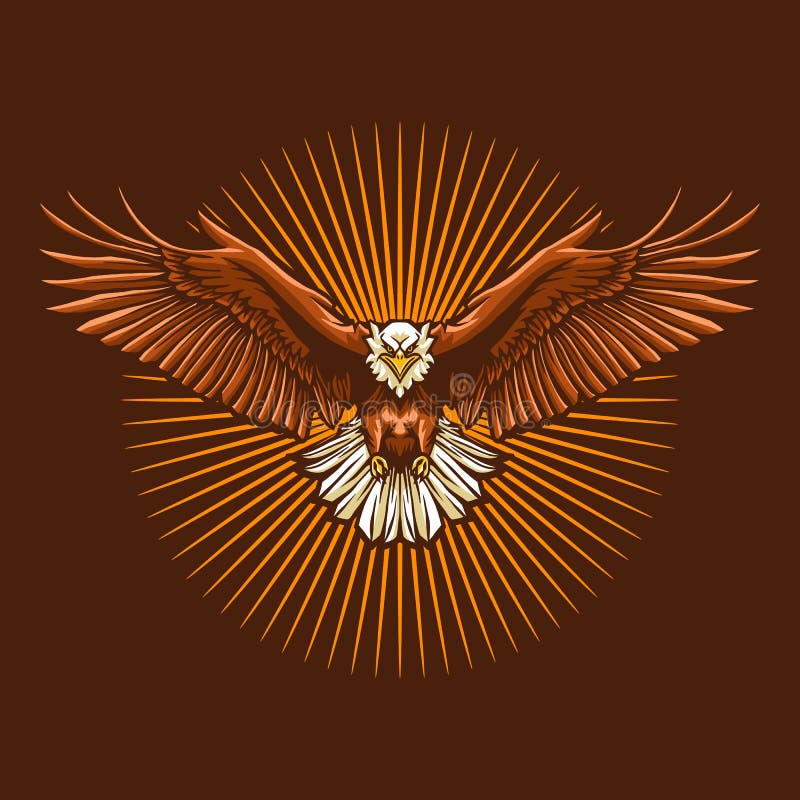 Eagle Fly Vector Illustration on Dark Background Stock Vector ...