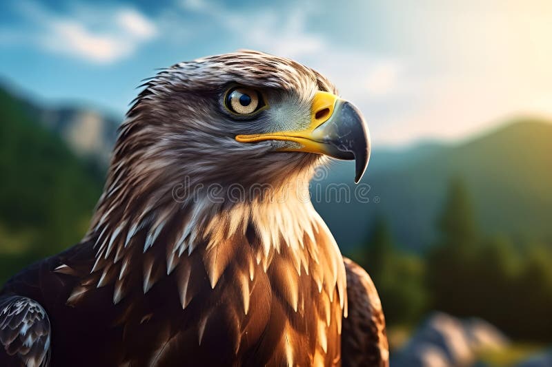 Eagle Flying in the Blue Sky 3d Render - Ai Generated Stock ...