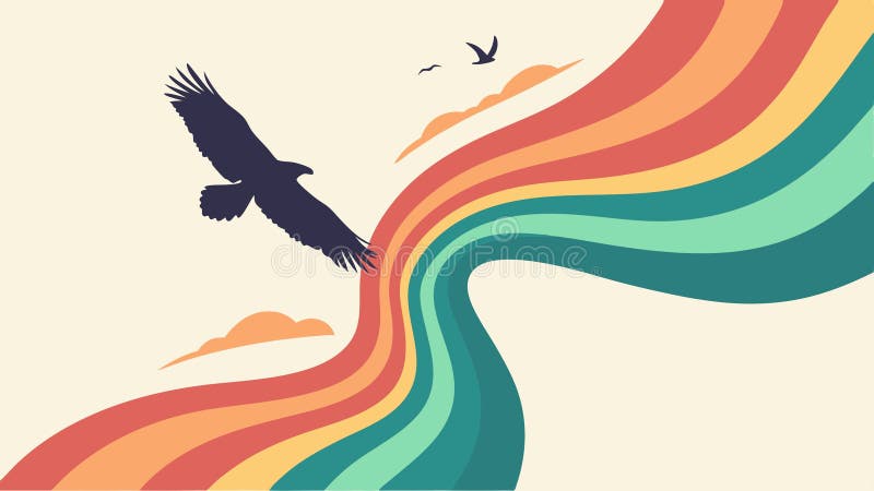 Eagle Flying with Dynamic Colorful Trail Vector Art, Vector Design ...