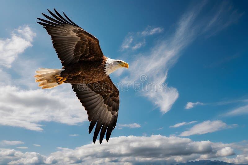 An Eagle Flying Elegantly in the Sky Stock Image - Image of american ...