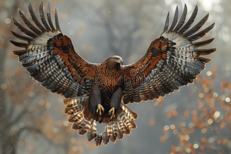 An Eagle Flying with Its Wings Spread, High Quality, High Resolution ...