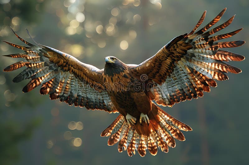 An Eagle Flying with Its Wings Spread, High Quality, High Resolution ...