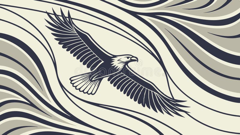 Eagle Flying Soaring Abstract Wavy Background Power Vector Design ...