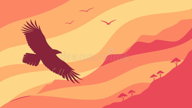 Eagle Flying at Sunset Vector, Freedom and Nature Design Element Graphic Generative AI Stock ...