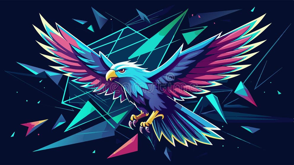 Eagle Flying Swoop from Lines, Triangles, and Particle Style Design ...