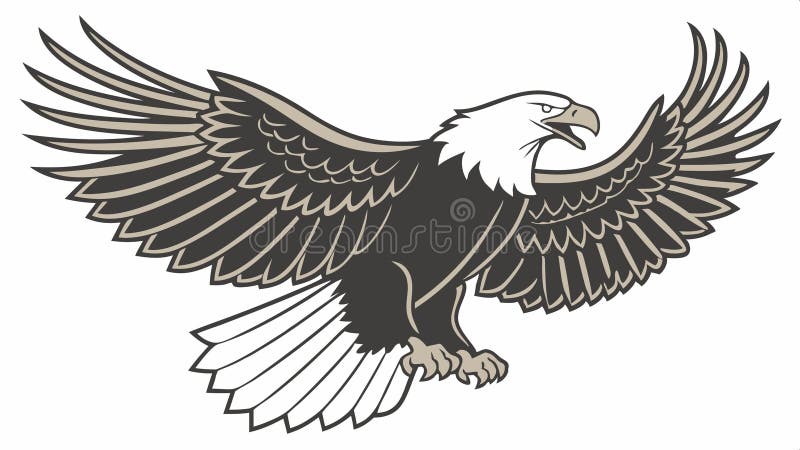 Eagle Flying Wings Spread, Bird of Prey and Wildlife Vector Design Generative AI Stock Vector ...