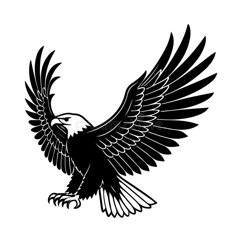 Eagle Front View with Wings Fully Spread Wide Stock Vector ...