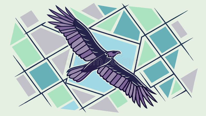 Eagle with Geometric Abstract Background, Vector Design Generative AI ...
