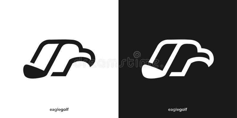 Simple Eagle Golf Logo. Eagle Head and Golf Stick Icon Graphic Stock ...