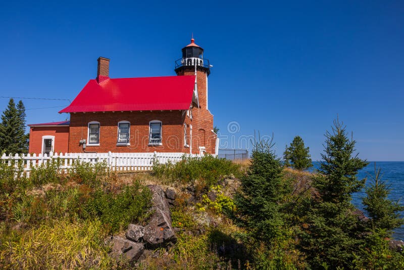 Eagle Harbor Lighthouse Along Great Lake Superior Stock Image - Image ...