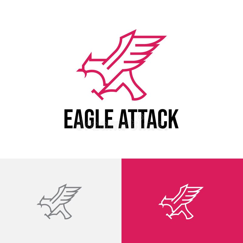 Eagle Hawk Falcon Attack Fly Wing Claw Line Logo Stock Vector ...