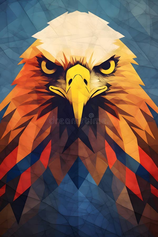 Eagle Head on Abstract Polygonal Background. Vector Illustration Stock Illustration ...