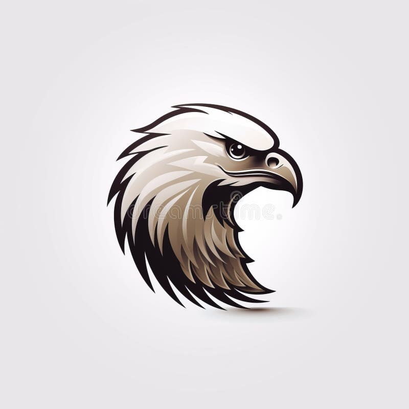 Dark Silver Eagle Head Logo Silhouettes - Vector Illustration Stock ...