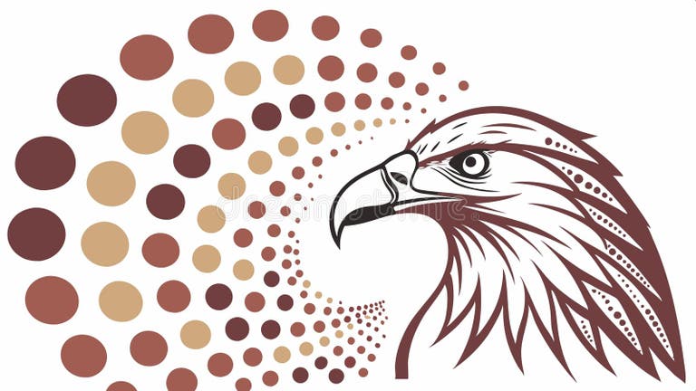 Eagle Head with Halftone Pattern Design Element for Graphic Art Vector ...