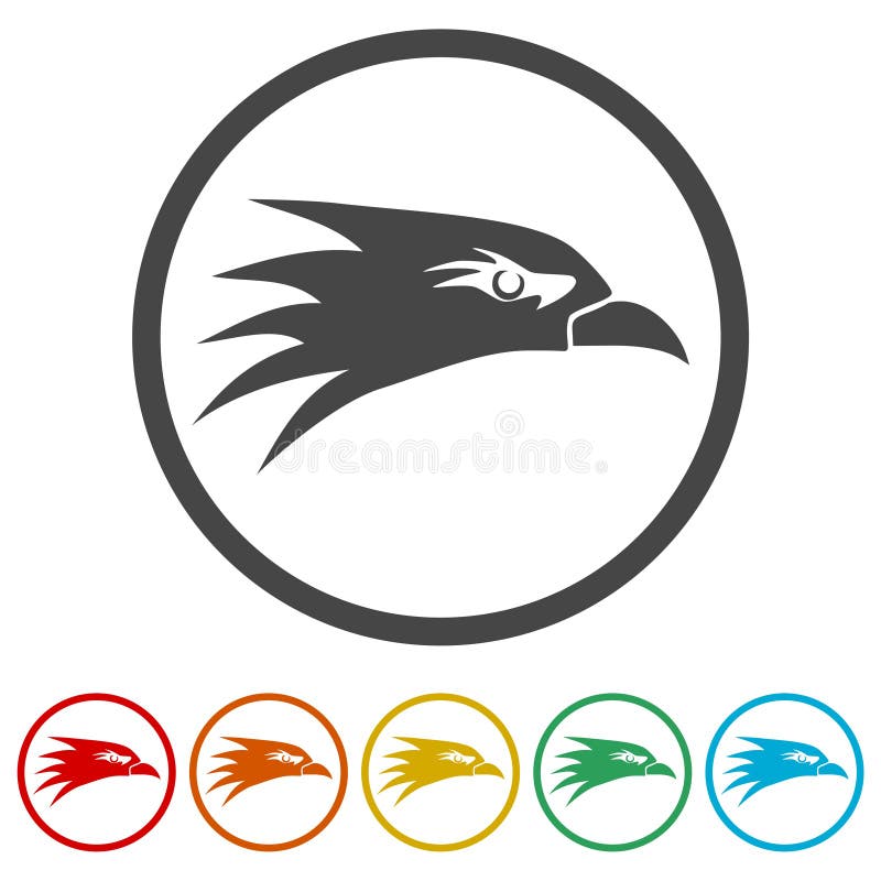 Eagle Head Circle Logo Vector Abstract Set Stock Vector - Illustration ...