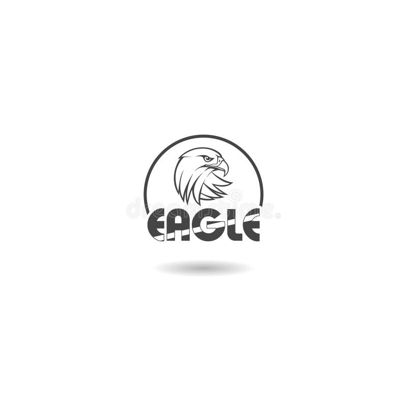 Eagle Head Logo Icon with Shadow Stock Vector - Illustration of bird ...