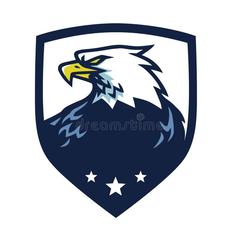 Eagle Head Mascot with Shield Emblem Vector Stock Vector - Illustration ...