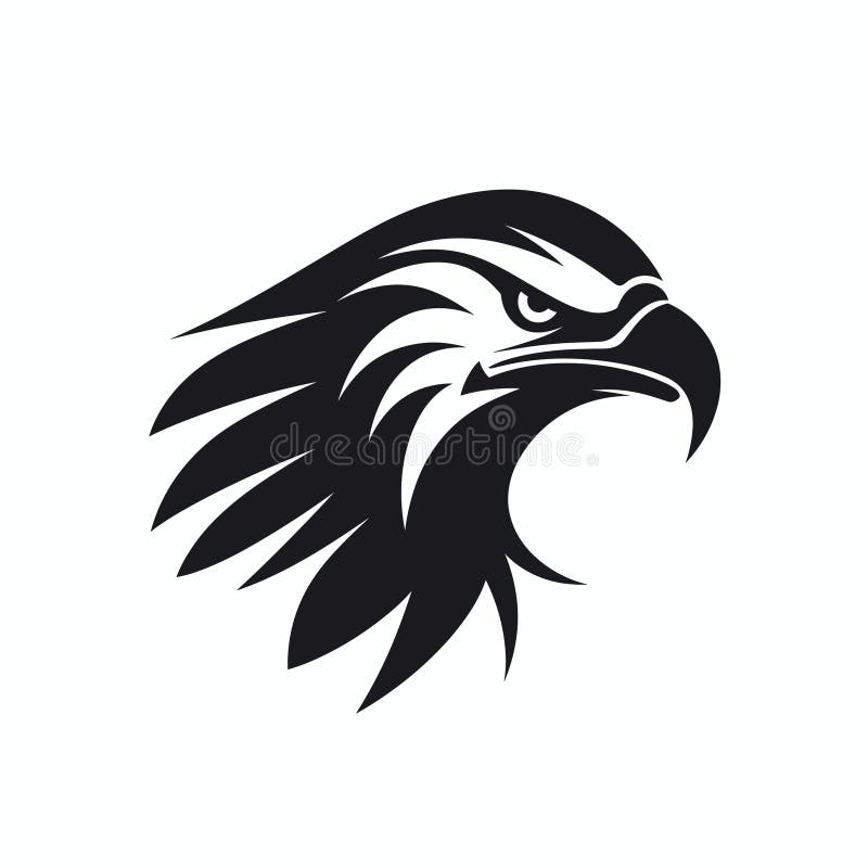Eagle Head Silhouette Showcasing Fierce Expression and Dynamic Feathers ...