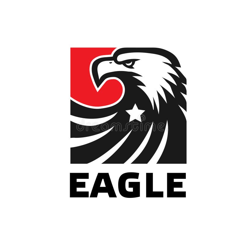Eagle Head and Star with Square Shape Stock Vector - Illustration of ...