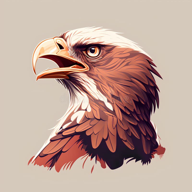 Eagle Head Vector Illustration. Isolated on White Background. Vector ...