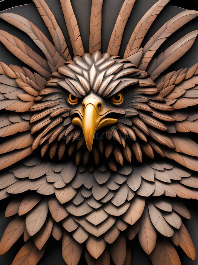 Eagle Head in the Wall, Ai Generated Stock Illustration - Illustration ...