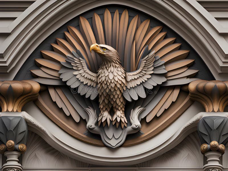 Eagle Head in the Wall, Ai Generated Stock Illustration - Illustration ...