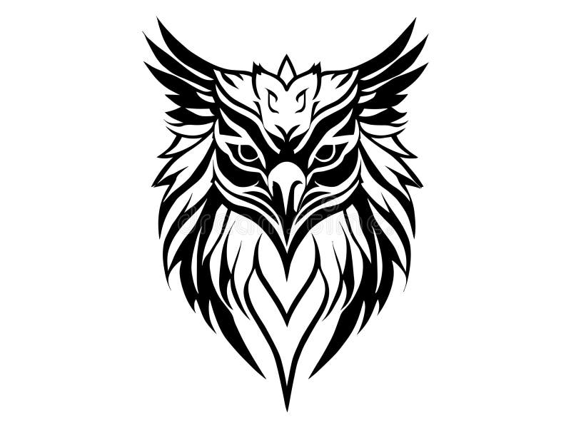 Eagle Heads Heads Black and White Vector, Head of an Eagle in the Form ...