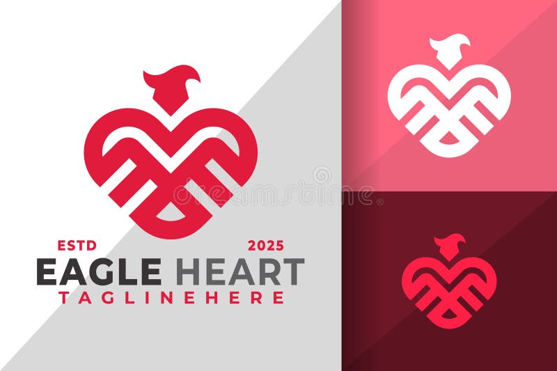 Eagle Heart Logo Icon Vector Design Illustration Stock Vector ...