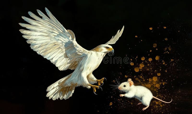 Eagle Hunting Mouse in Dramatic Encounter with Dynamic Motion and Vivid ...