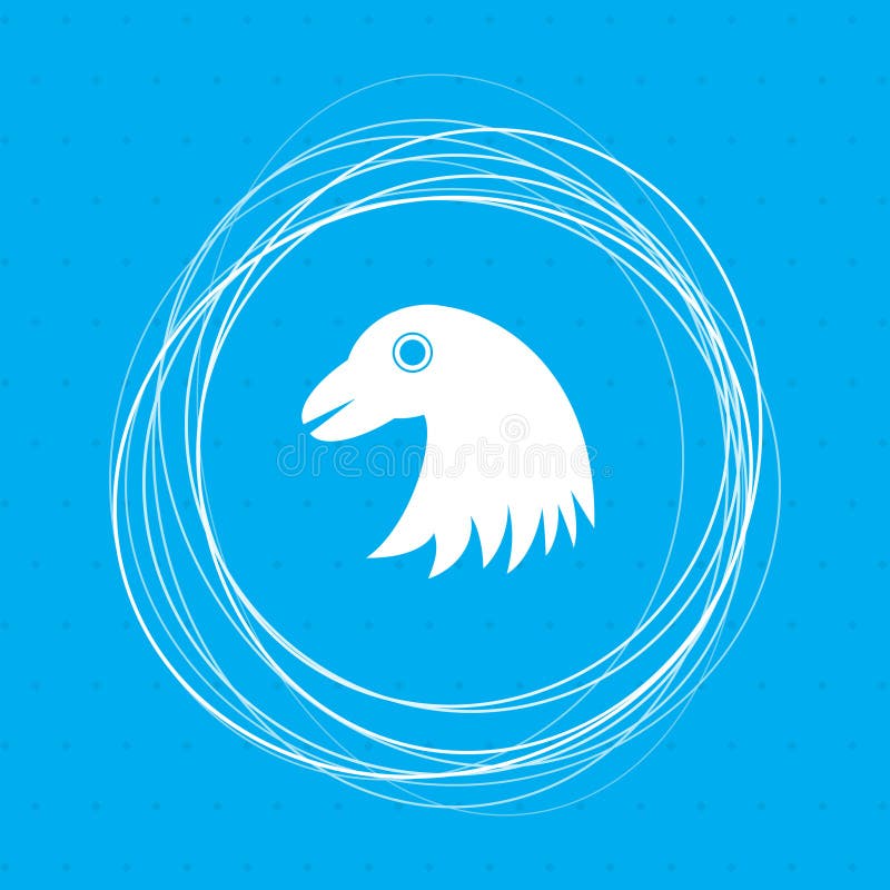 Eagle Icon on a Blue Background with Abstract Circles Around and Place ...