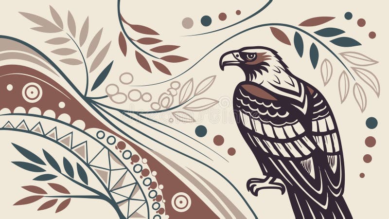 Eagle Illustration with Swirl Patterns, Vector Design Generative AI ...