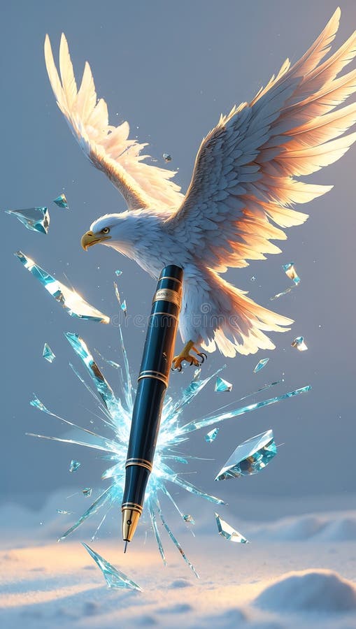 Eagle of Knowledge: Breaking through Barriers Stock Illustration - Illustration of branch, eagle ...