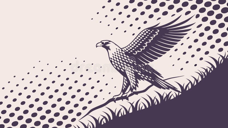 Eagle Landing Abstract Dot Pattern Wildlife Illustration Vector Design ...