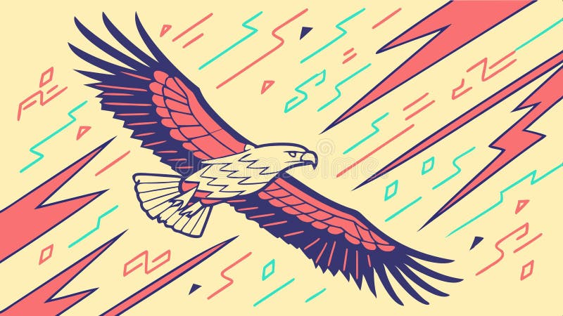 Eagle with Lightning Bolts, Power and Nature Design Vector Design ...