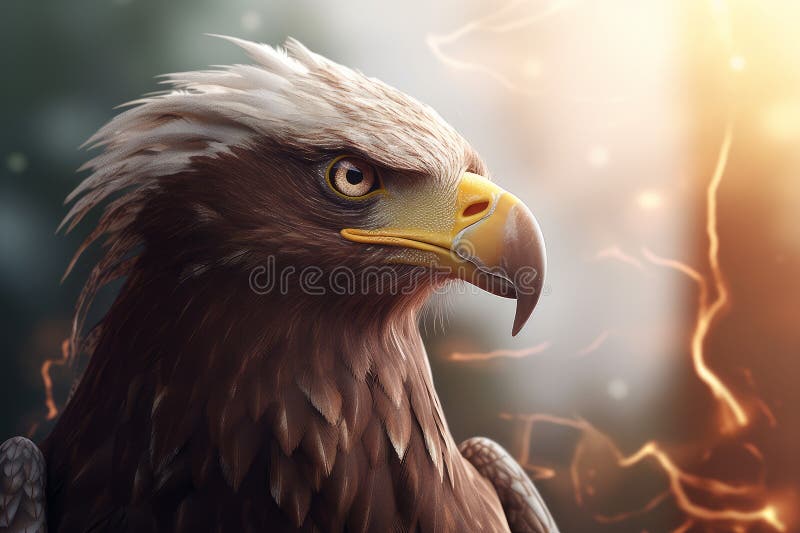 Eagle from Lightning. Generate Ai Stock Illustration - Illustration of ...