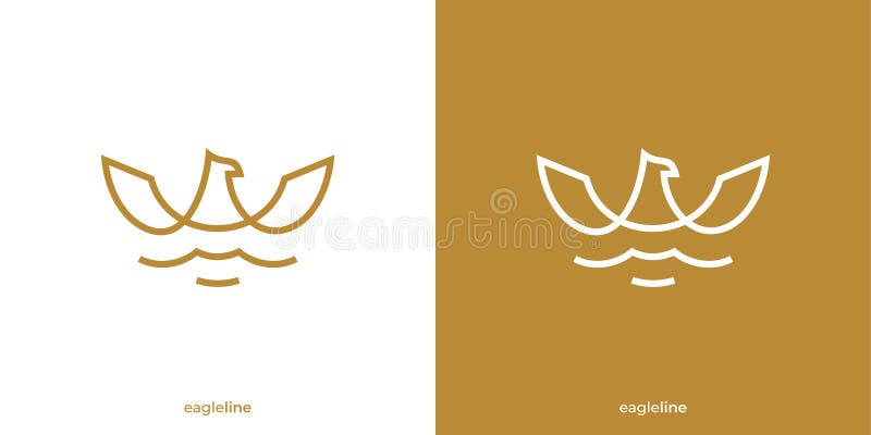 Minimalist Eagle Line Logo. Eagle and Wave Graphic Icons Stock Vector ...