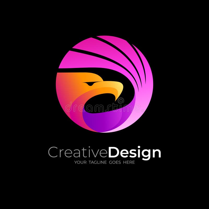 Eagle Logo with Circle Design Template, Animal Icons Stock Vector ...