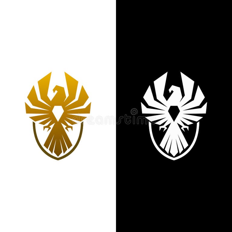 The Eagle Logo Combined with a Shield Symbolizes Strength Stock Vector ...