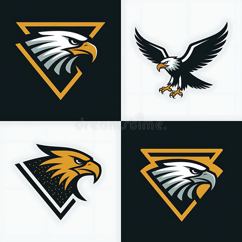 Eagle Logo Designs Set stock illustration. Illustration of head - 376059360