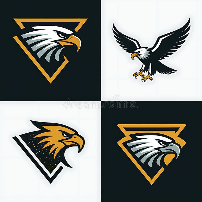 Eagle Logo Designs Set stock illustration. Illustration of head - 376059360