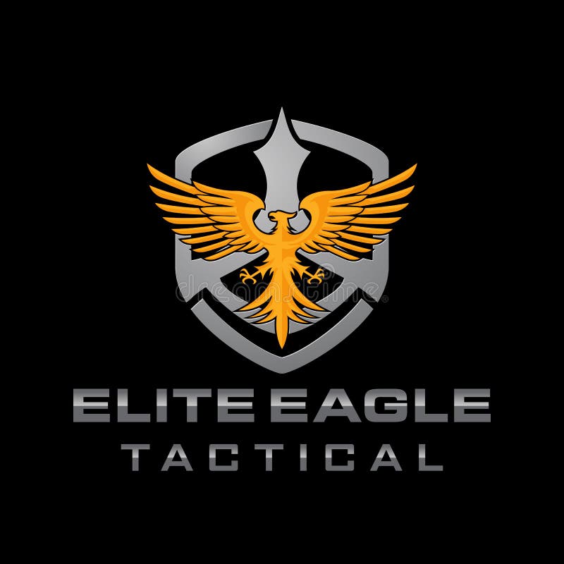 Eagle Logo. Elite Eagle Shield Military Logo Design Stock Illustration ...